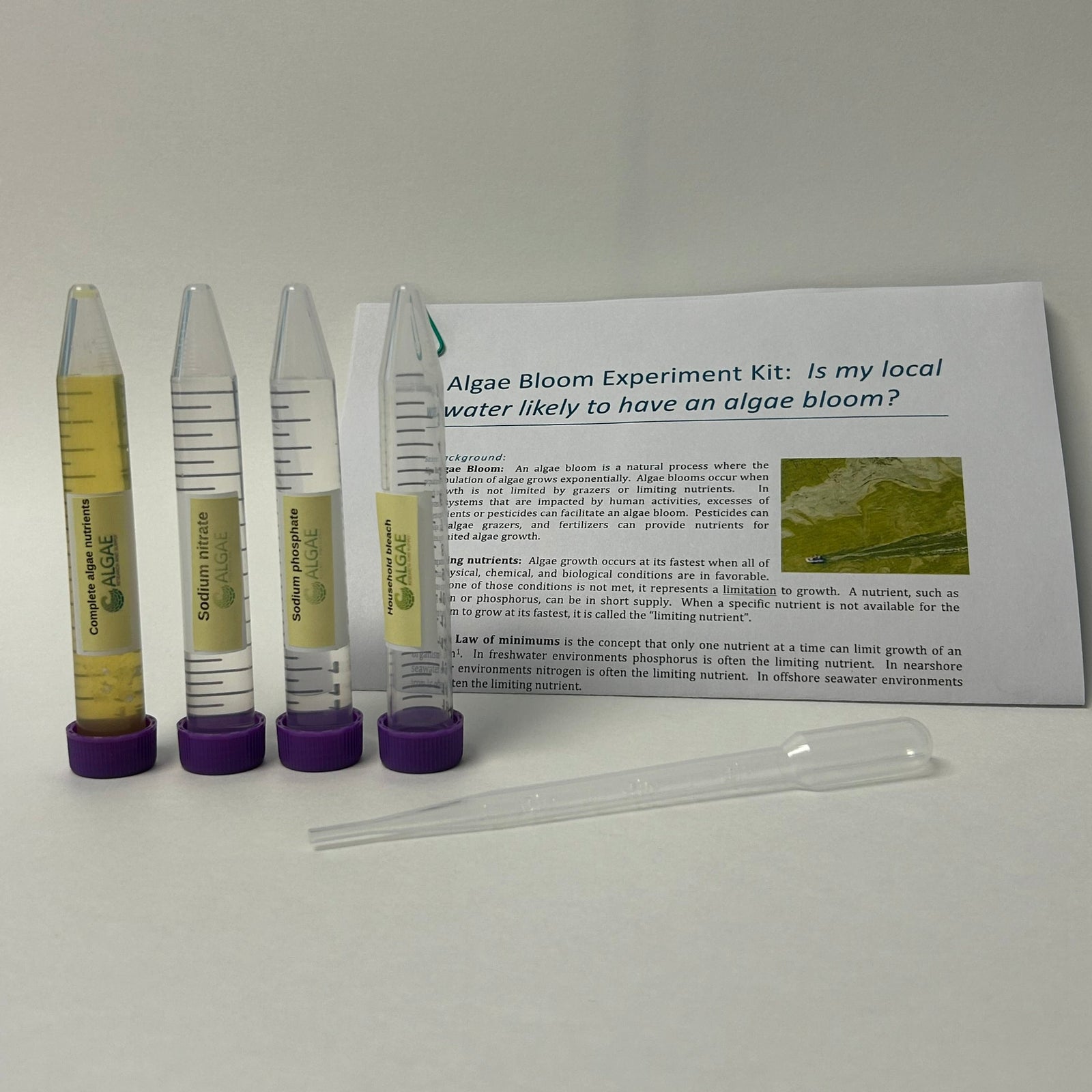 Algae Research Supply: Algae Bloom Experiment Kit: Is my local water l