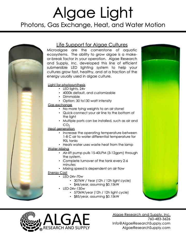 Industrial Algae Light: Submersible light for algae culture life suppo ...